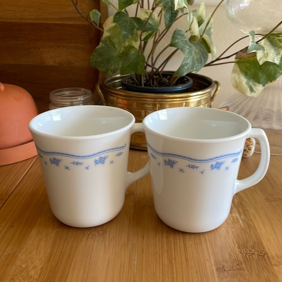 Corningware | Dining | Vintage Corningware Morning Blue Mugs | Poshmark